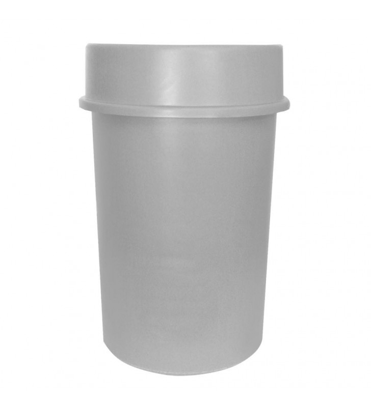 BOTE REDONDO 45 LITROS CON TAPA EMBUDO GRIS 8384GR