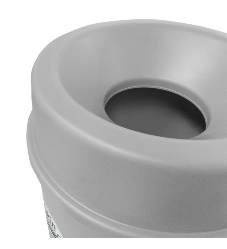 BOTE REDONDO 45 LITROS CON TAPA EMBUDO GRIS 8384GR