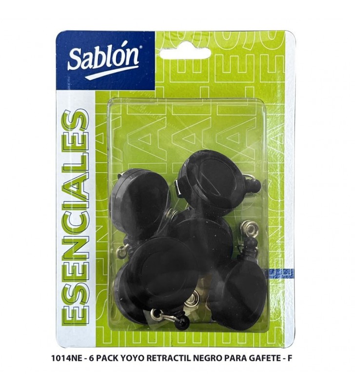 6 PACK YOYO RETRACTIL NEGRO NEGRO 1014NE
