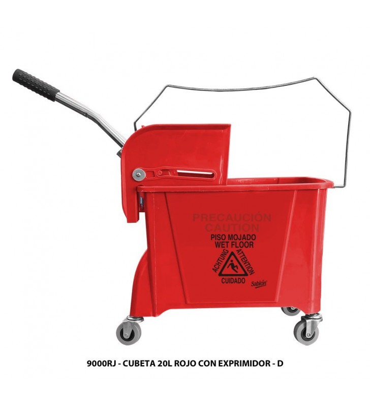 CUBETA EXPRIMIDORA COLOR ROJO 20 LITROS 9000RJ