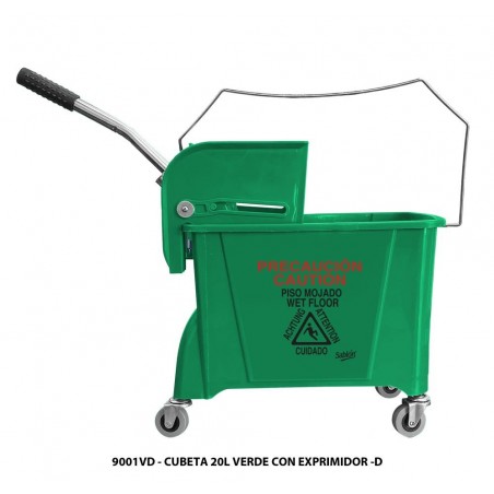 CUBETA EXPRIMIDORA COLOR VERDE 20 LITROS 9001VD