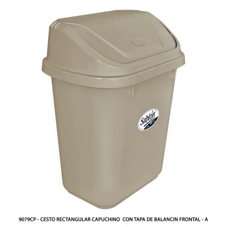 CESTO 13L CON TAPA FRONTAL CAPUCHINO 9079CP