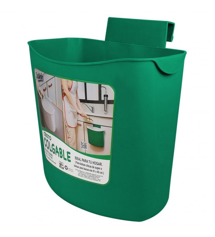 CESTO COLGABLE 6.5 LITROS VERDE 8116VD