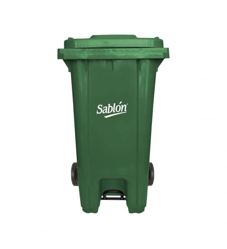 CESTO 240 LITROS VERDE CON TAPA VERDE CON PEDAL 8356VD
