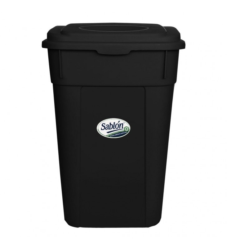 CESTO SABLON NEGRO 145 LITROS CON TAPA NEGRA 8895NE