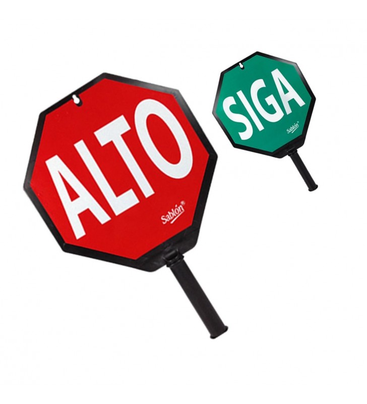 PALETA SEÑALIZADORA ALTO-SIGA ROJO-VERDE 6513